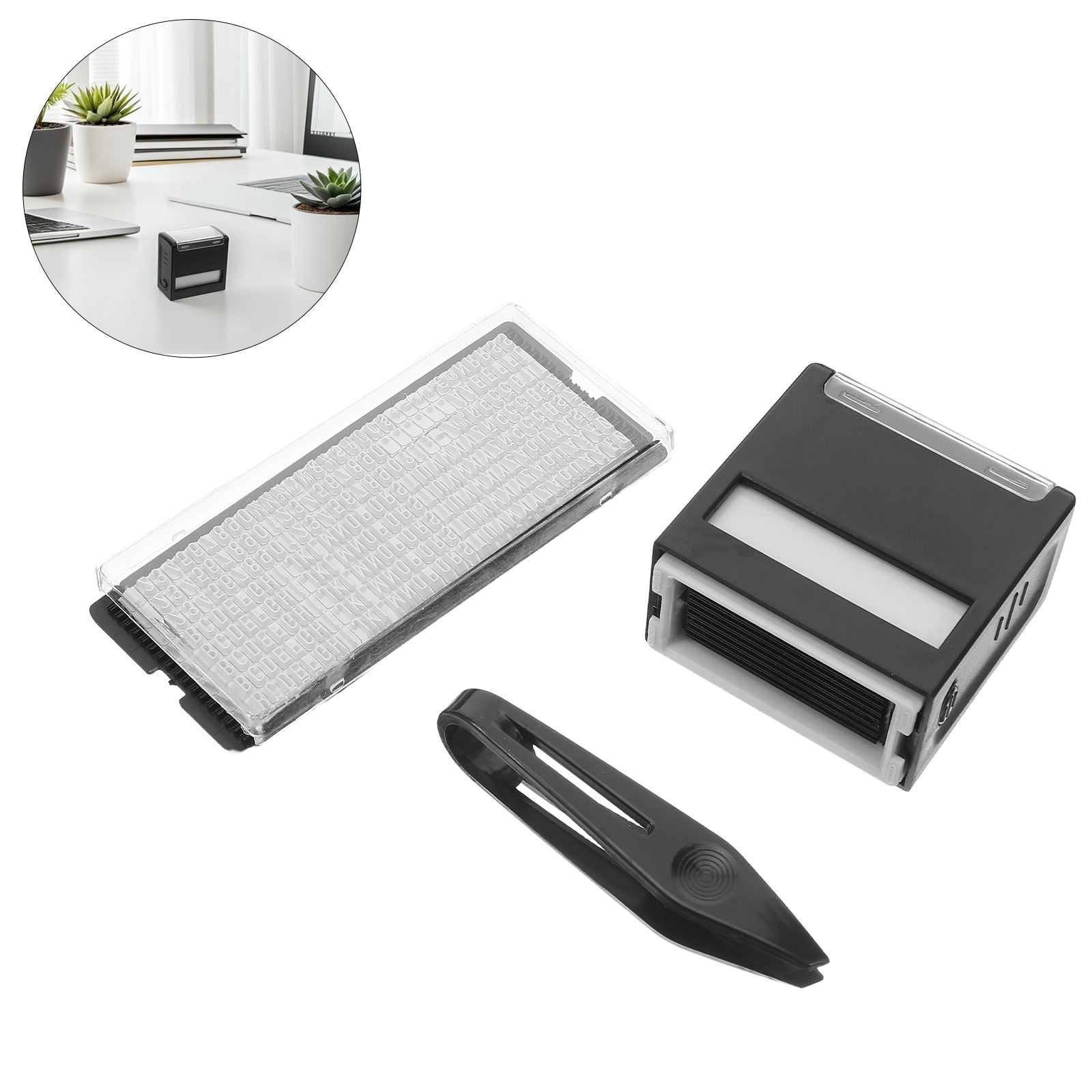LOLIPPYY 1Set Portable DIY Text Stamp Kit ABS Self Inking with ...