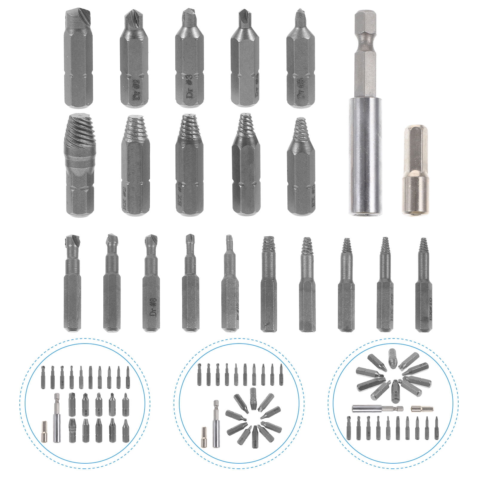 LOLIPPYY 1Set Stripped Screw Extractor Set Convenient Carrying Case ...