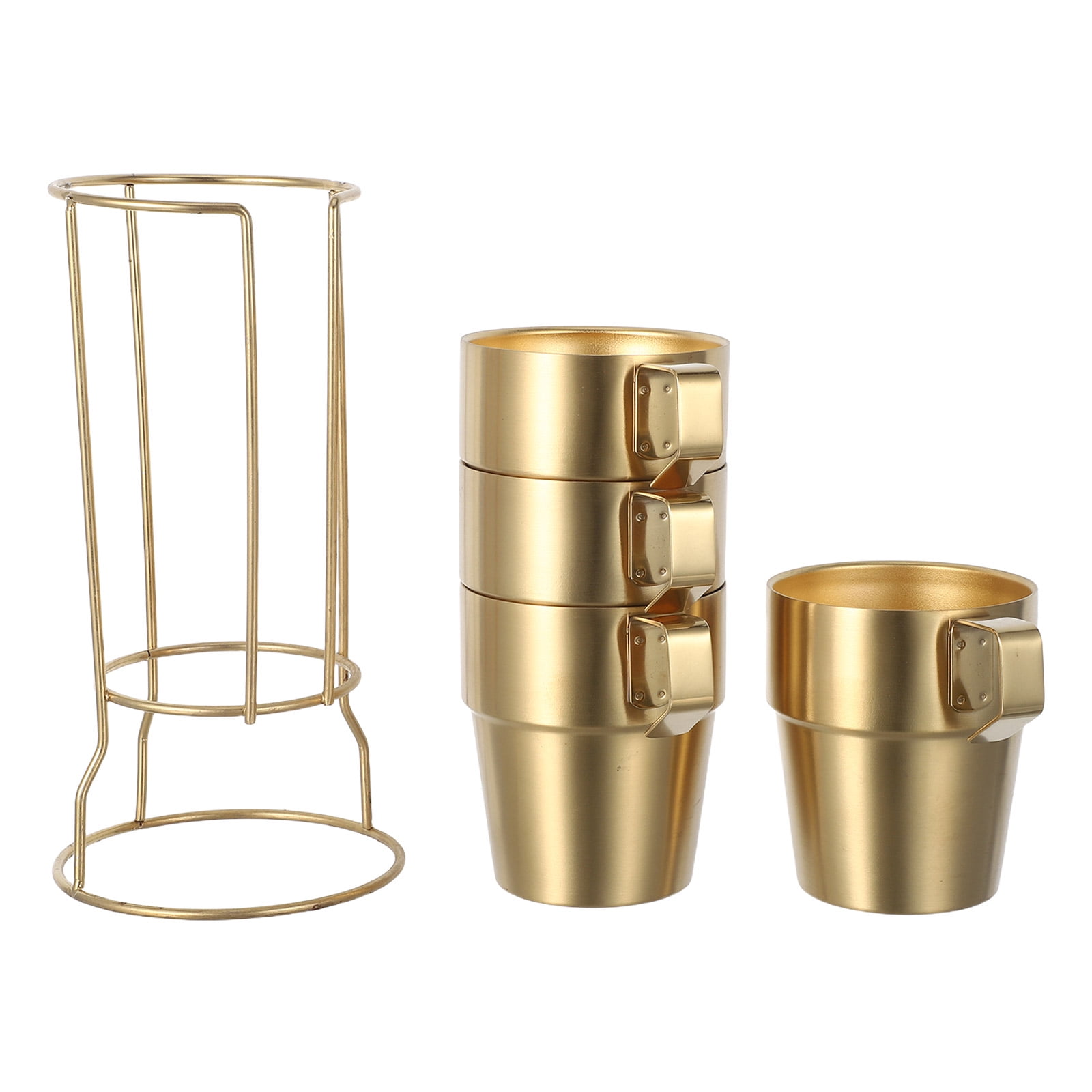 LOLIPPYY 1Sets Stackable Double Wall Stainless Steel Coffee Mugs with ...