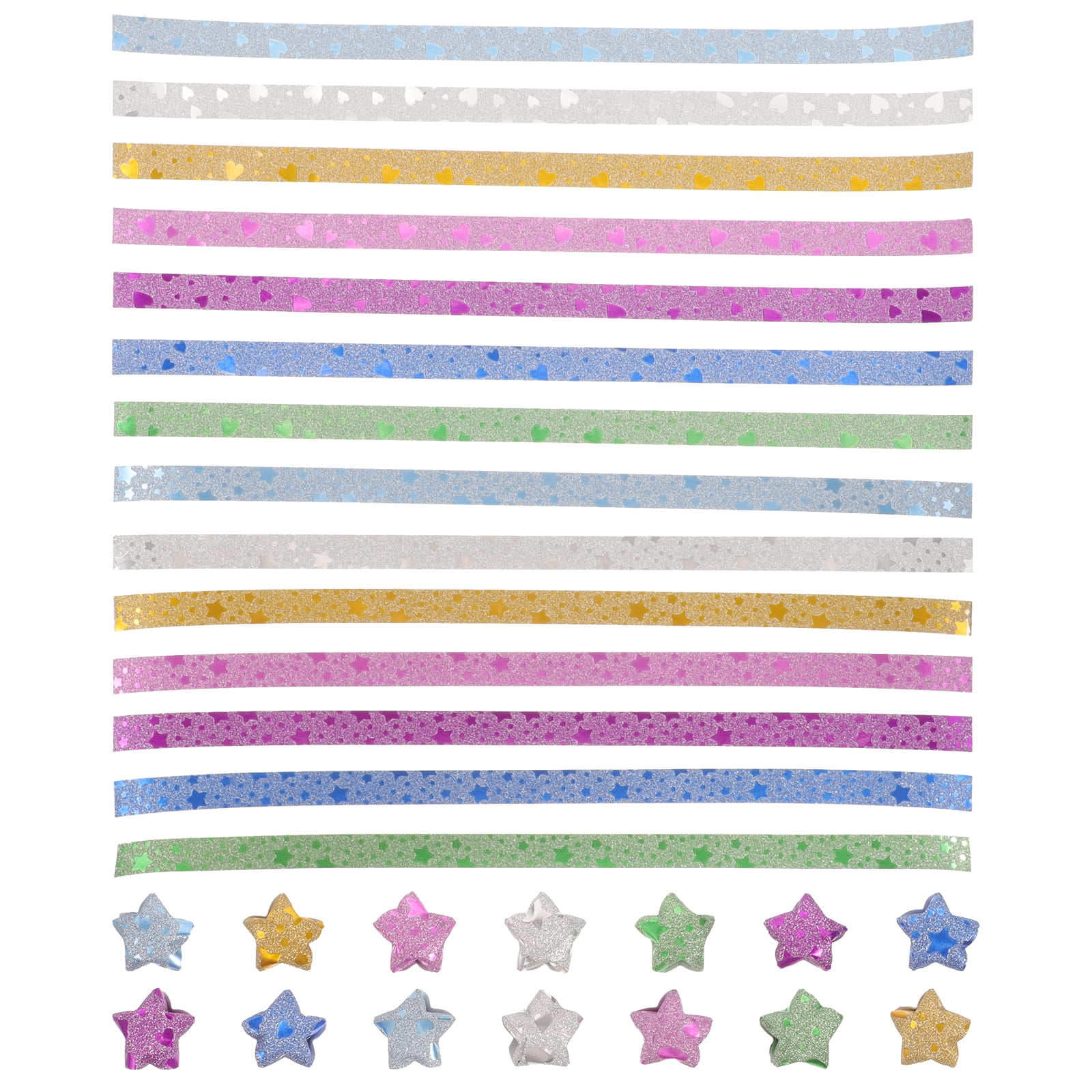 LOLIPPYY 2 Packs Glitter Star Origami Paper Strips for Crafts ...