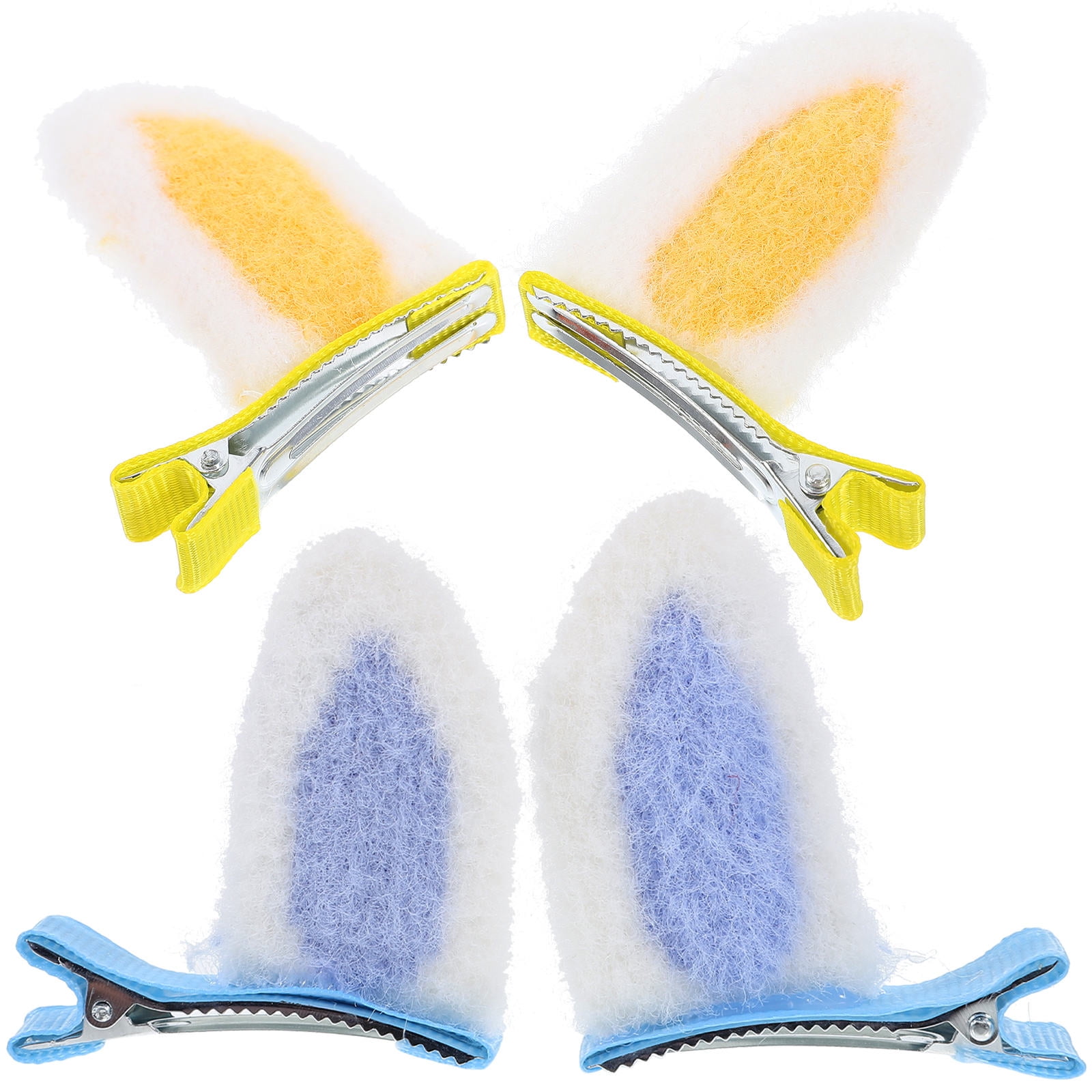 LOLIPPYY 2 Pairs Bunny Ears Hair Accessories Trendy Animal Ear Clips ...