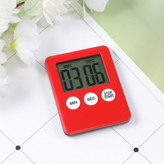 LOLIPPYY 2 Pcs Simple Timer for Kids Red LCD Lens Countdown Timer for ...