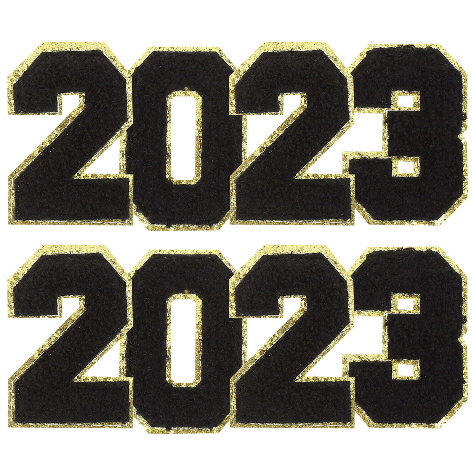 LOLIPPYY 2 Sets Number Embroidered Patches 2023 Applique Clothes Dress ...