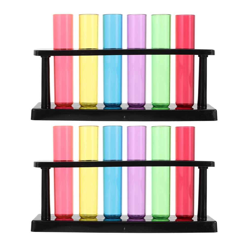 LOLIPPYY 2 Sets Plastic Test Tubes Transparent Test Tubes Practical ...