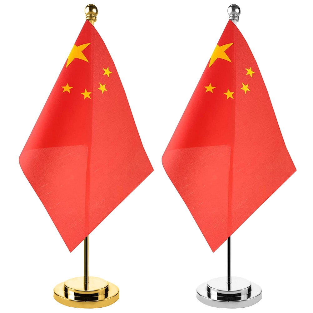 LOLIPPYY 2 Sets of China Table Flag Decorative Chinese Desktop Flag ...