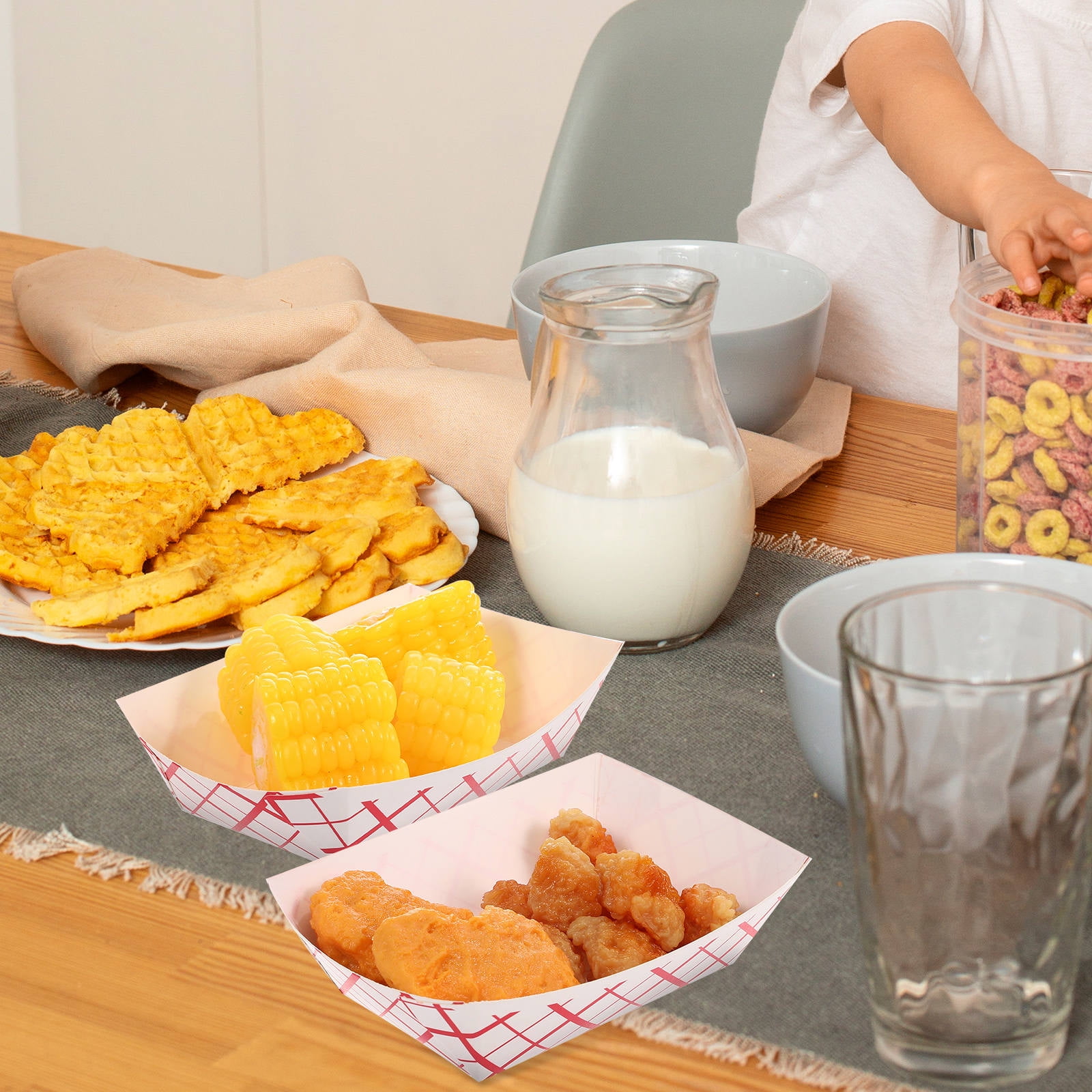 LOLIPPYY 200Pcs Disposable Paper Snack Boats with Leak Proof Design for ...