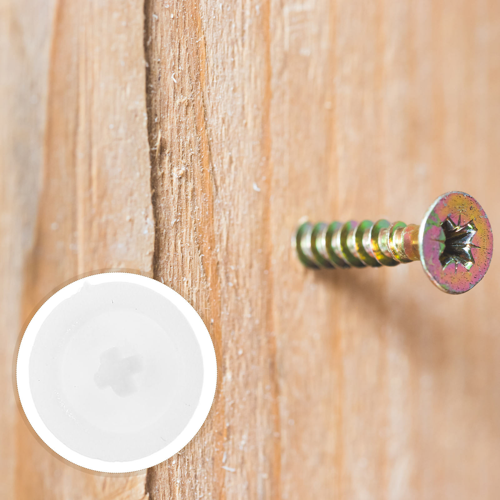 LOLIPPYY 200Pcs Round White Plastic Screw Hole Plugs for Cabinet Door ...