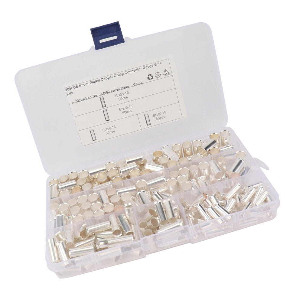 LOLIPPYY 200Set Wire Copper Crimp Fitting Ferrules Insulation Flare ...