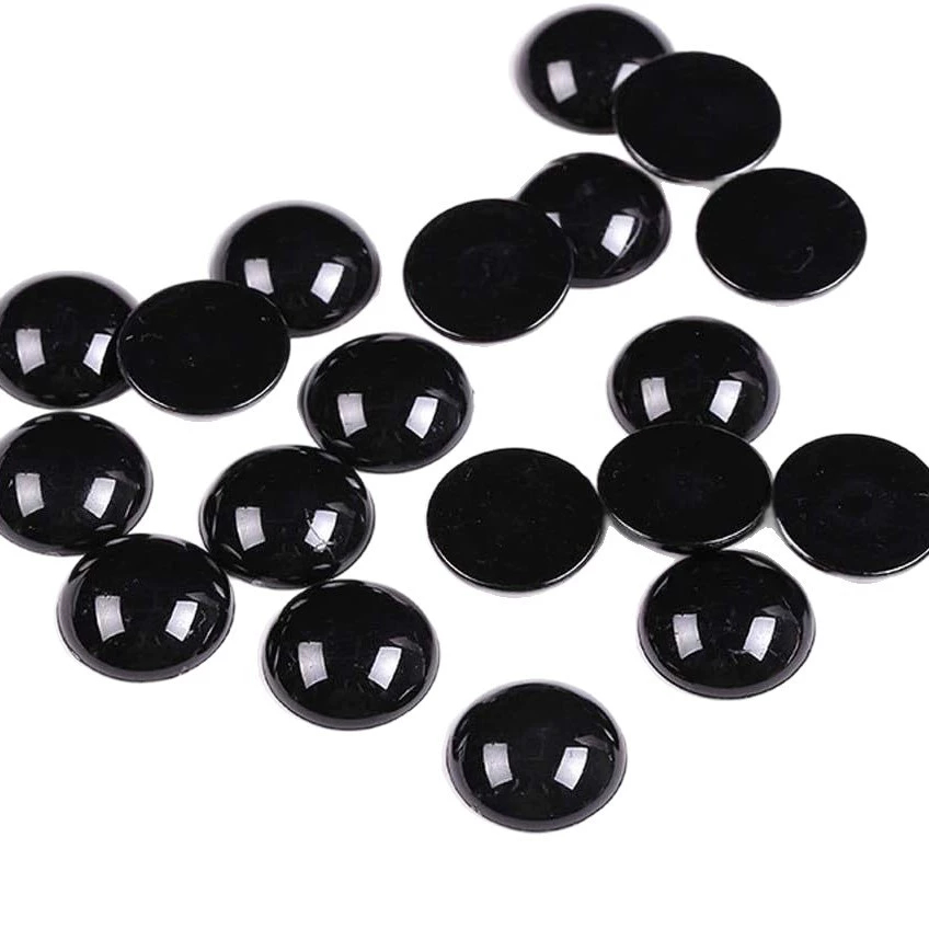 200pcs Half Round Black Plastic Doll Eyes 16mm Flat Back Eyes Cabochon ...