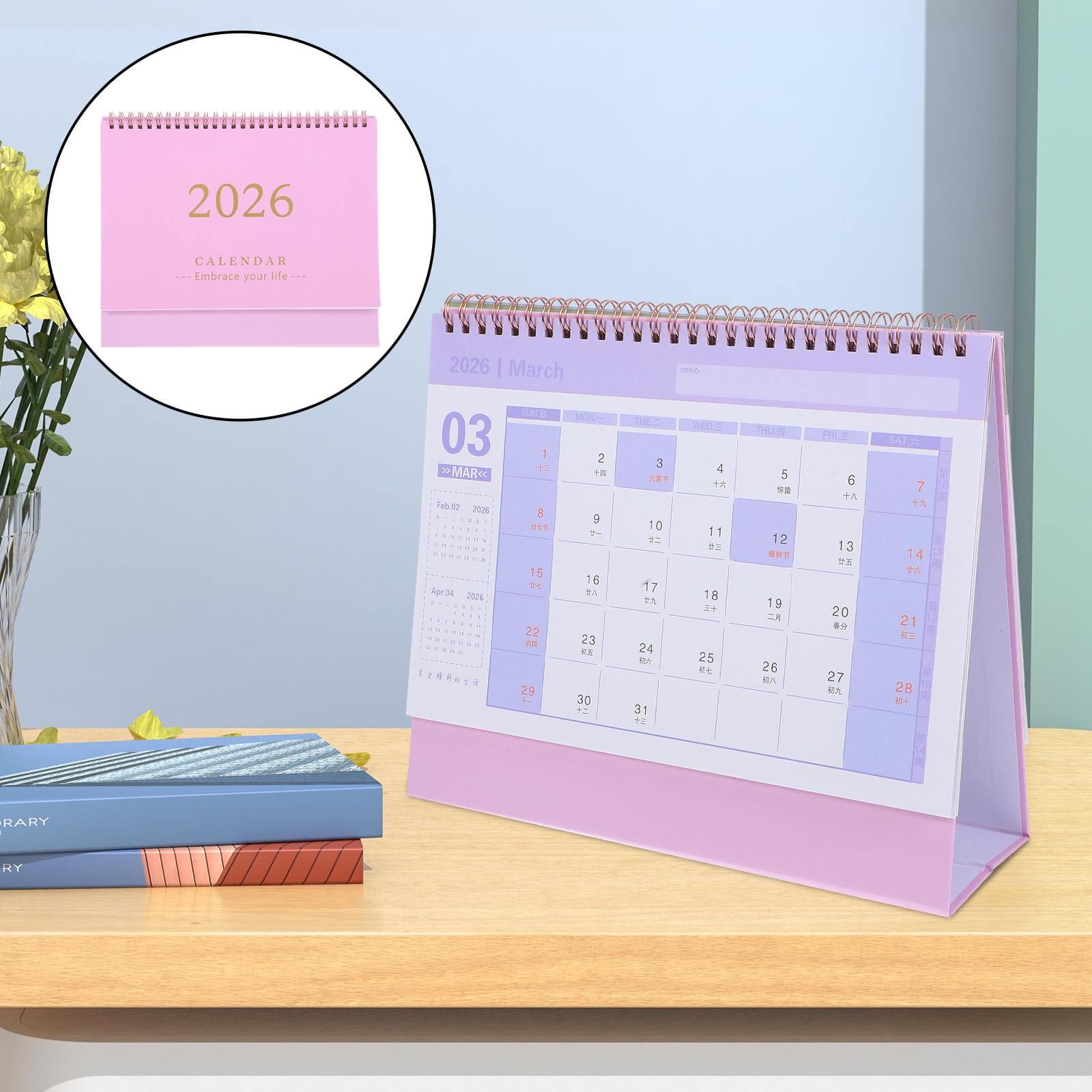 LOLIPPYY 2026 Calendar Tabletop Planner - 1 Piece Desk Organizer with ...