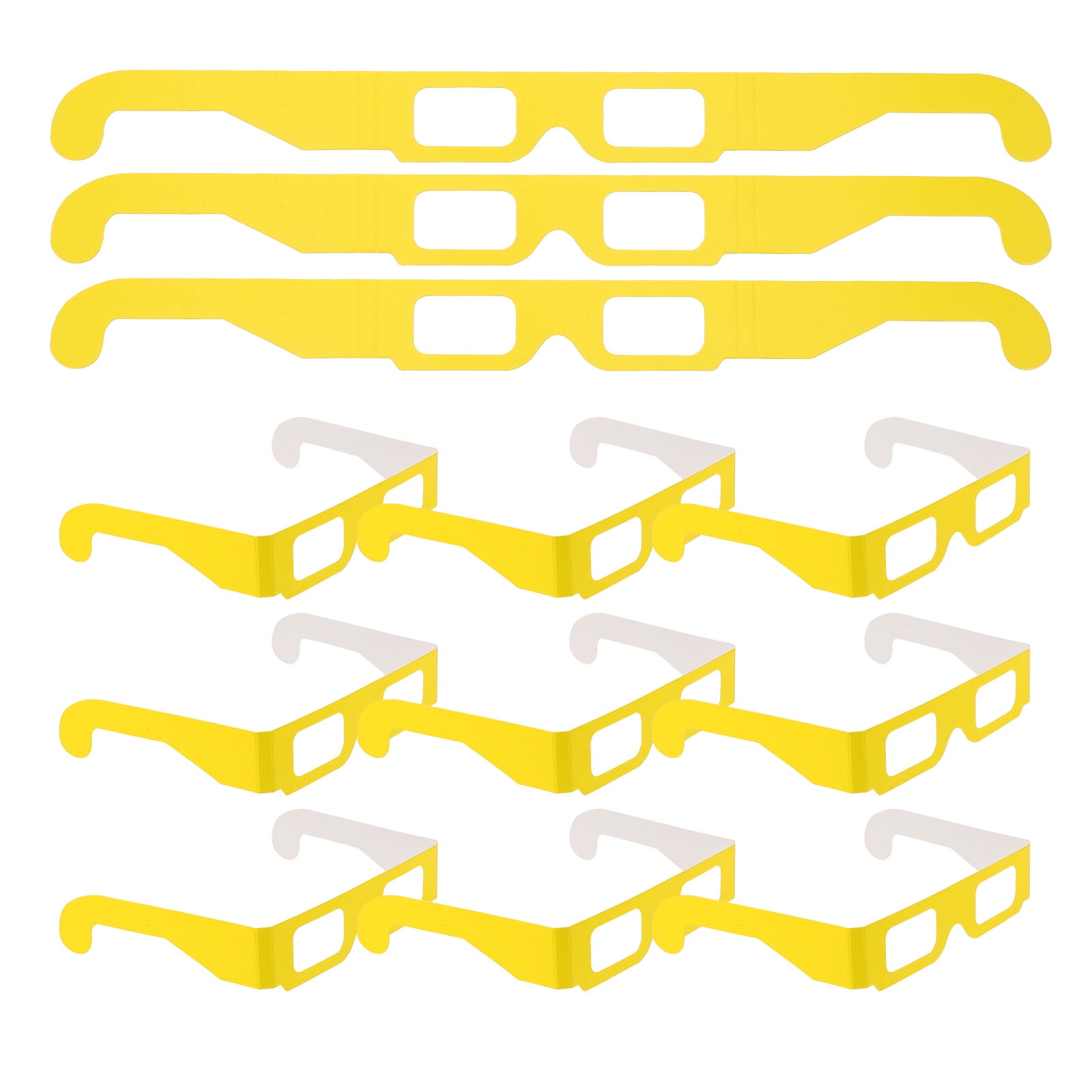LOLIPPYY 20Pairs Neon Yellow Rectangular Refraction Glasses for Rave ...