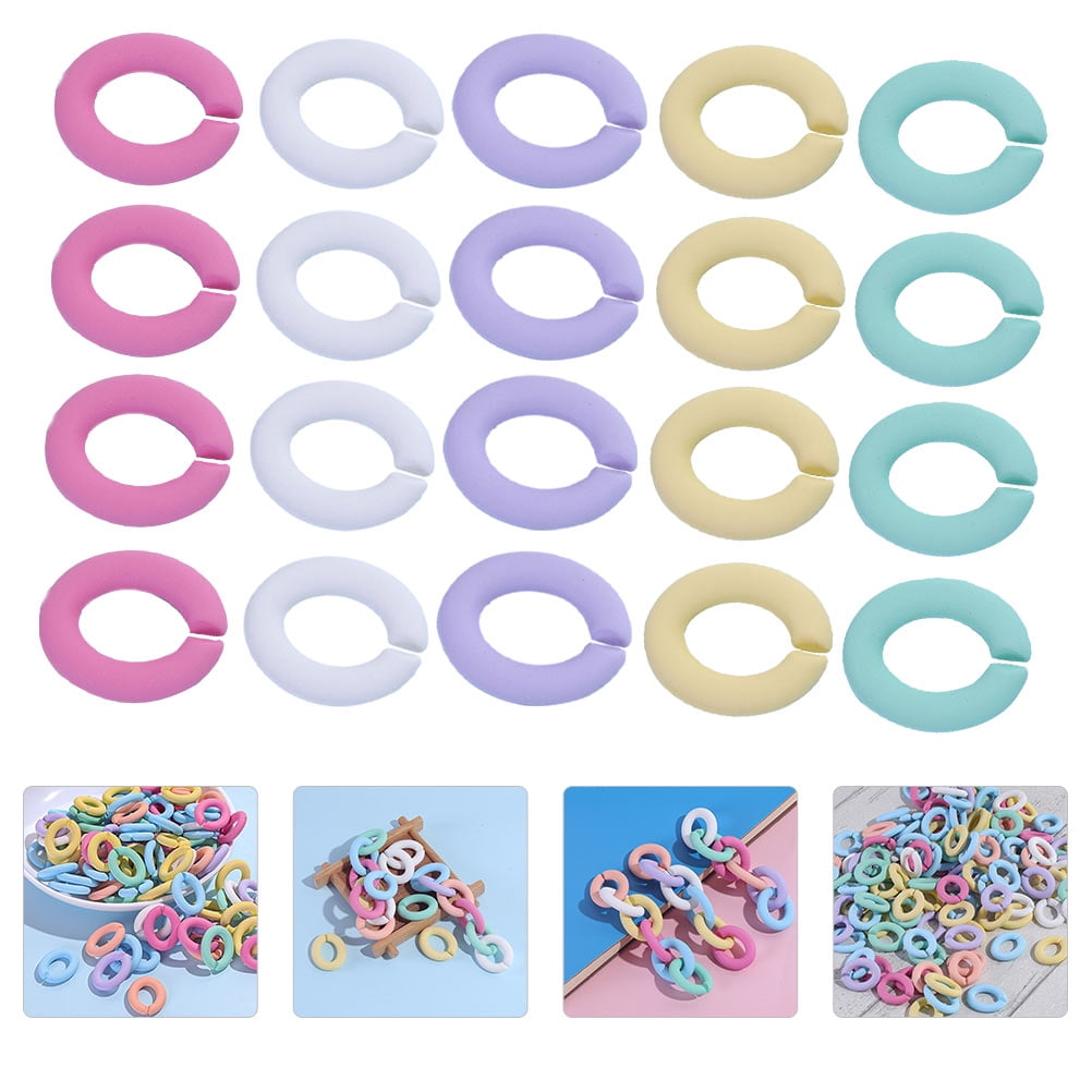 LOLIPPYY 20Pcs Acrylic Keychain Link Rings for DIY Jewelry Making ...