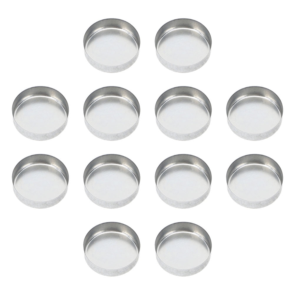 LOLIPPYY 20Pcs Aluminum Candle Cups for Decoration Silver Simple Style ...