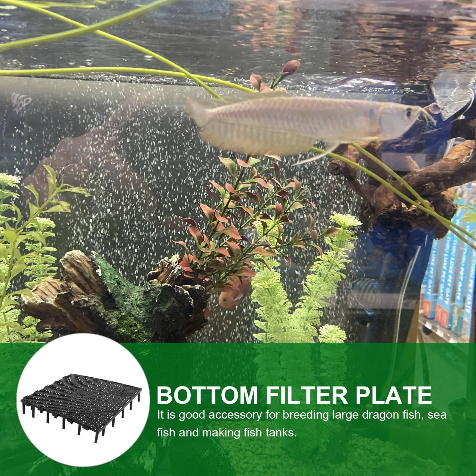 LOLIPPYY 20Pcs Black PVC Aquarium Bottom Filter Plates Splicing ...