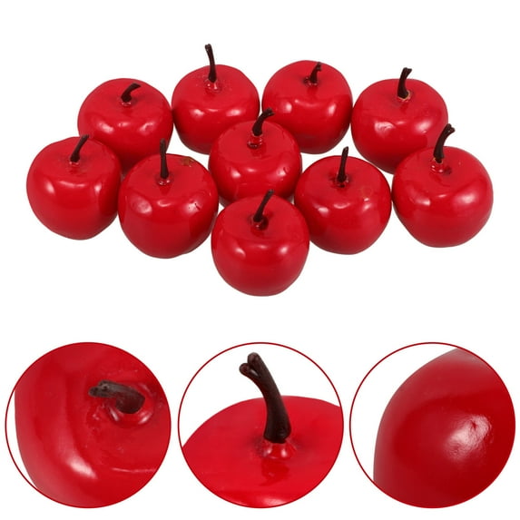 LOLIPPYY 20Pcs Fake Red Lifelike Artificial Fruit Decoration for ...