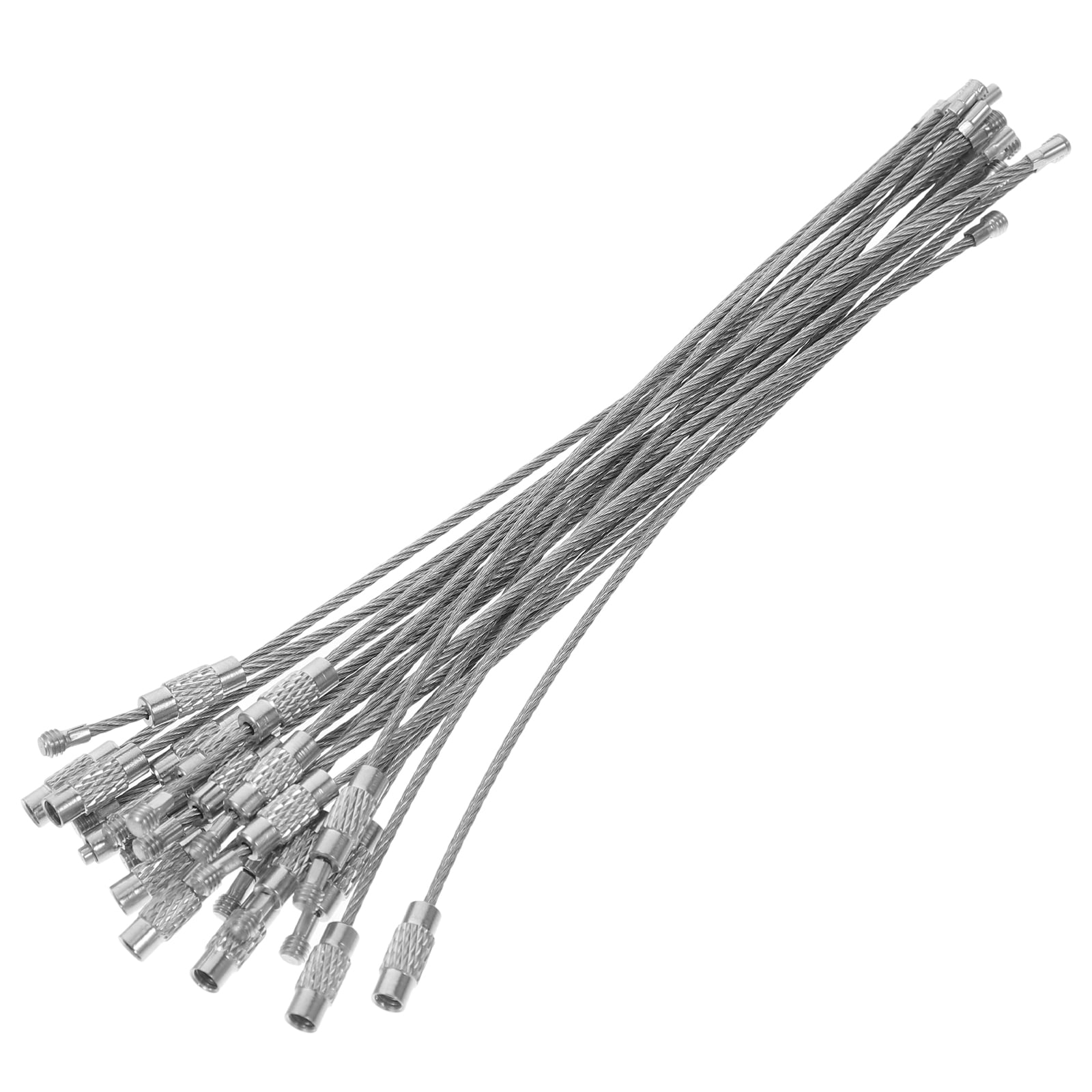 LOLIPPYY 20Pcs Heavy Duty Steel Wire Rope Key Ring Cable for Hiking ...