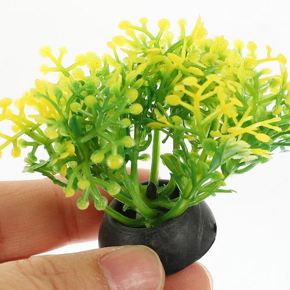 LOLIPPYY 20 Pieces Light Green Plastic Aquarium Plant Decorations for ...