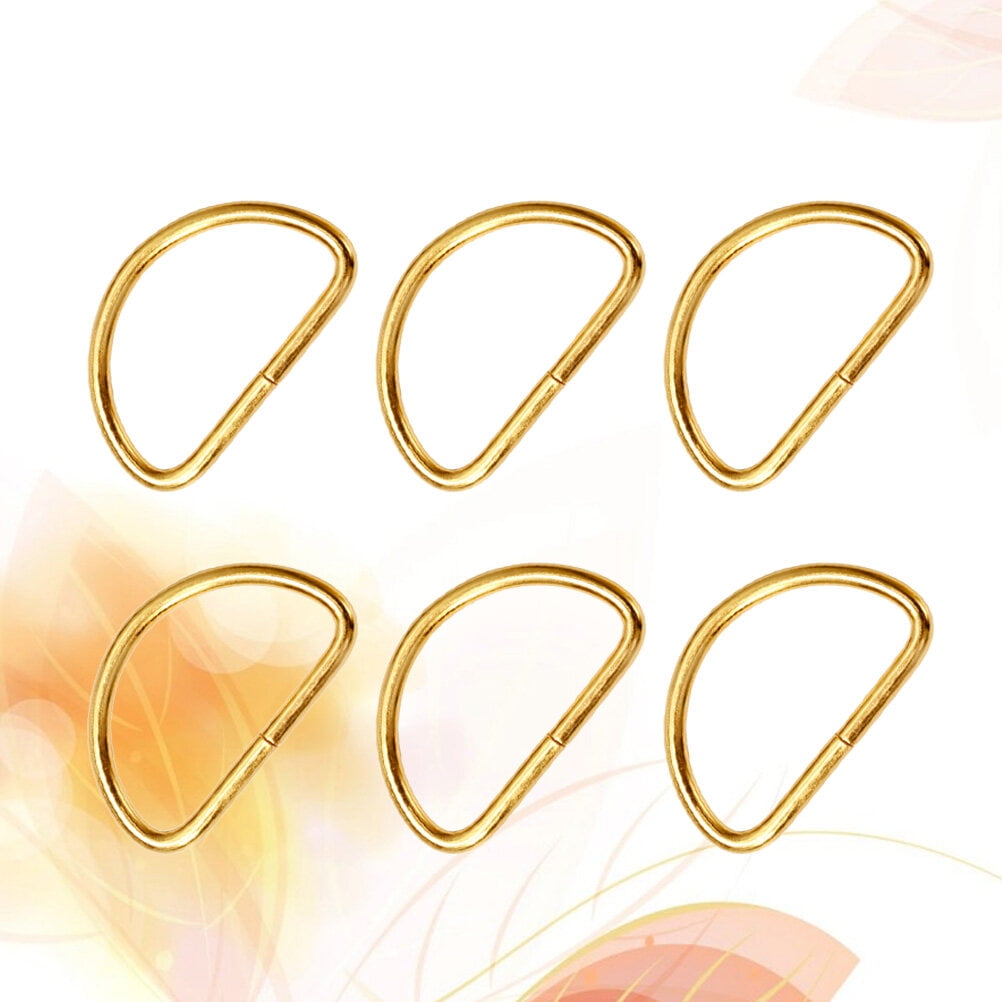 LOLIPPYY 20Pcs Semi Circular Golden D Ring Hardware for Craft Bags ...
