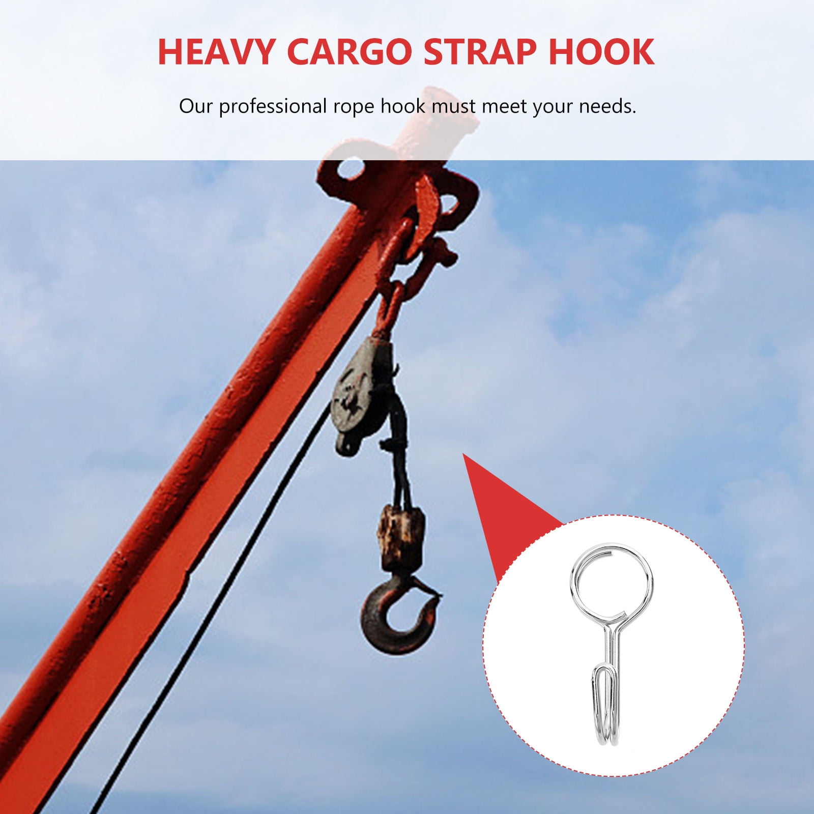 LOLIPPYY 20Pcs Silver Stainless Steel Hooks for Cargo Fixing Rope ...