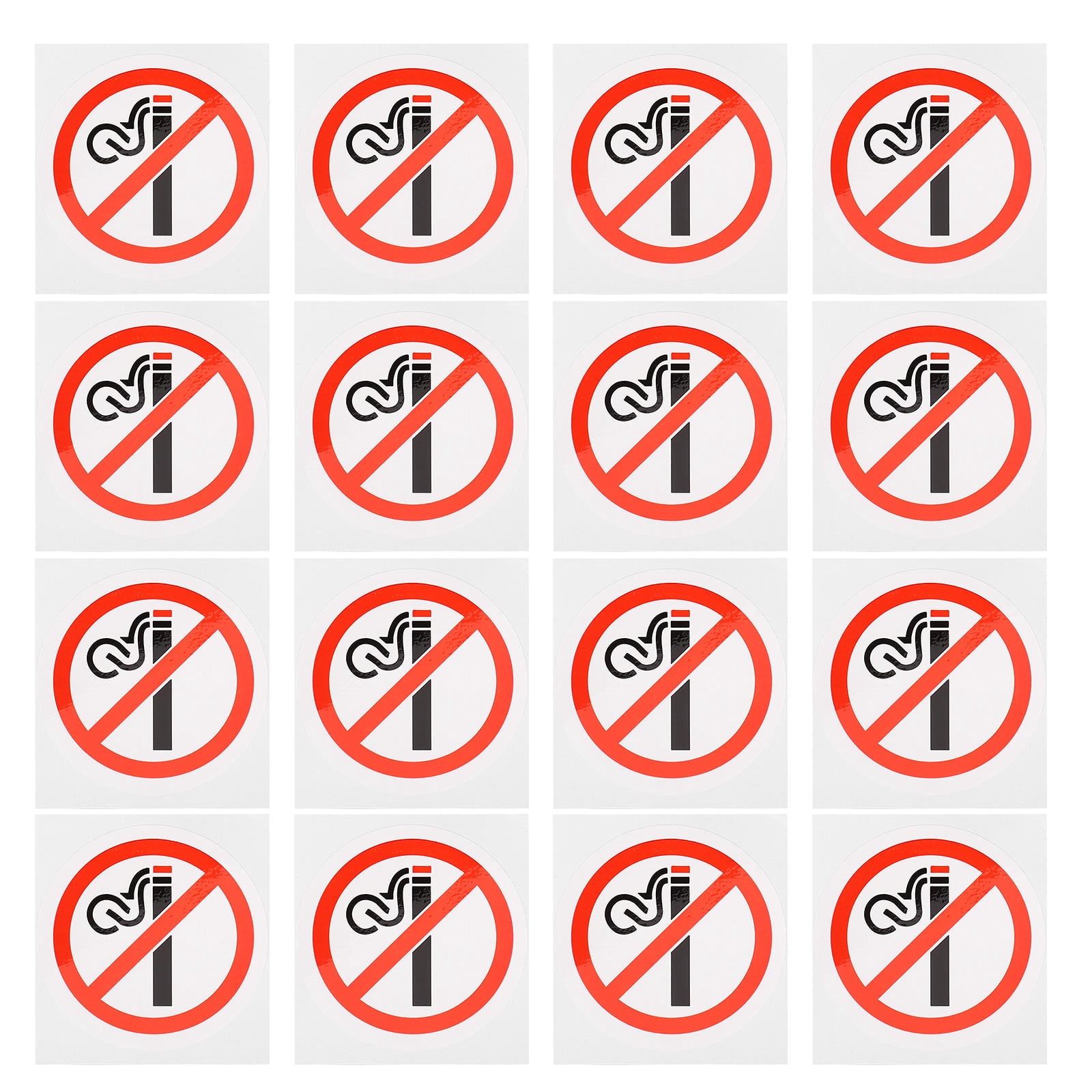 LOLIPPYY 20Pcs Smoking Stickers Red PVC Warning Label for in Offices ...
