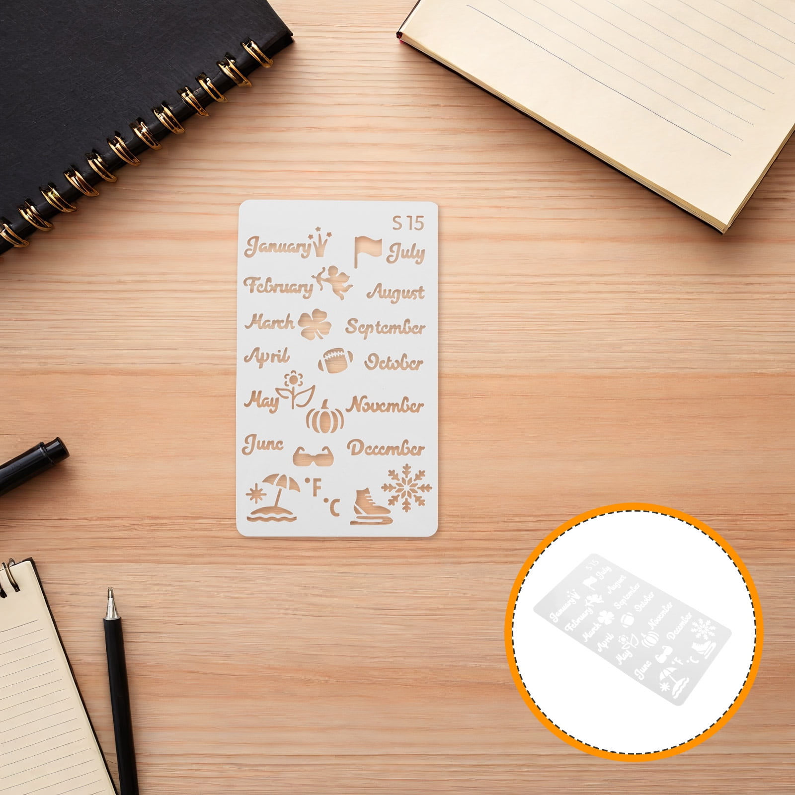 LOLIPPYY 20Pcs Transparent Art Stencils for Journaling with Calendar ...