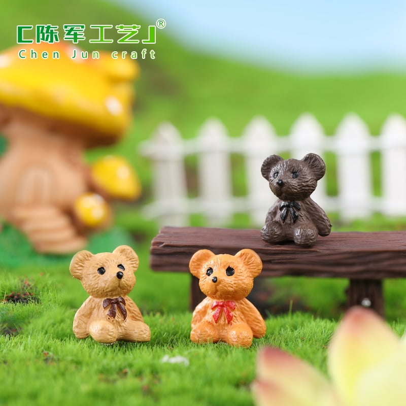 LOLIPPYY 20pcs Mini Bear Figurines Cute Fairy Garden Animal Statues ...