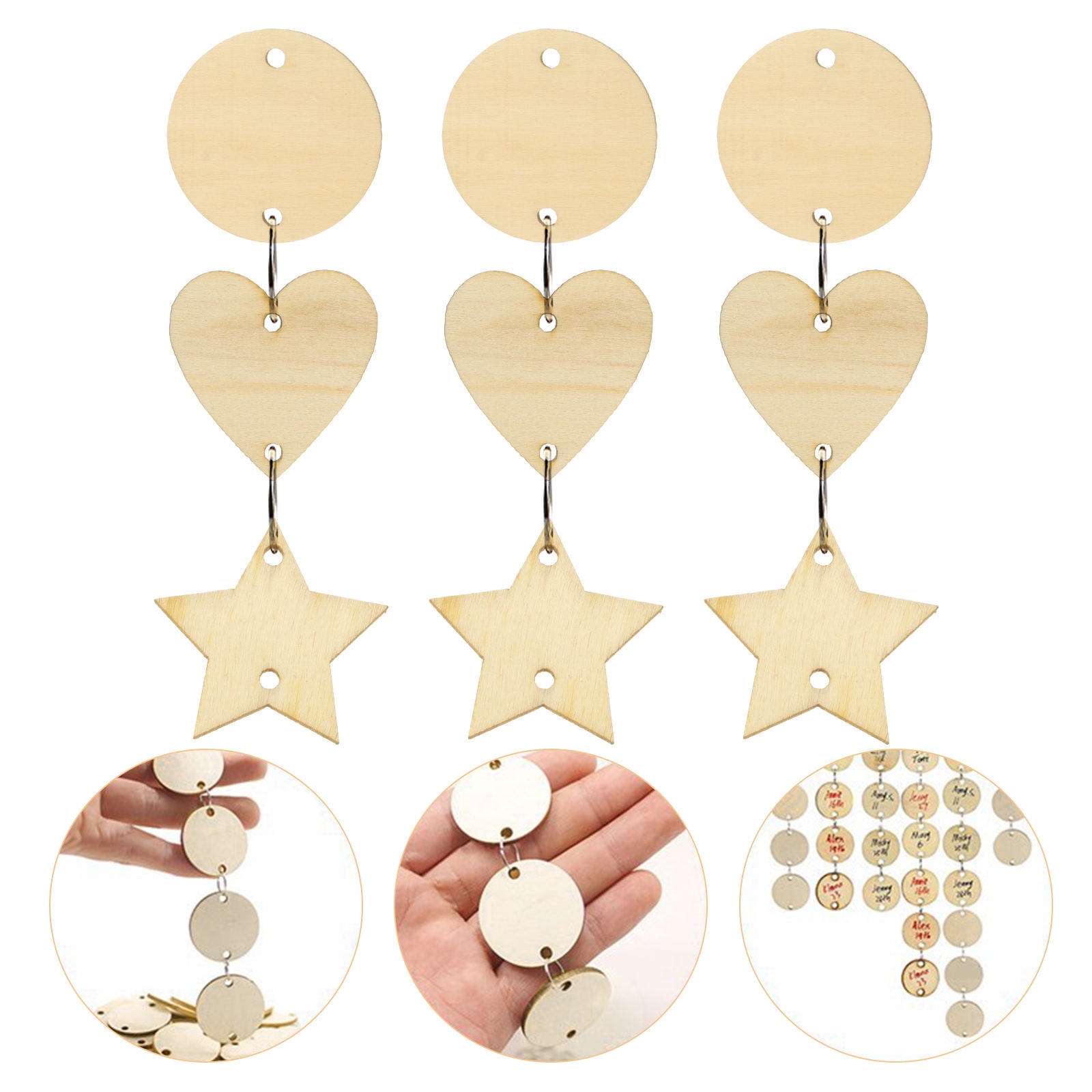 LOLIPPYY 240Pcs Mini Wood Craft Set Wood Crafts for Diy Projects with ...
