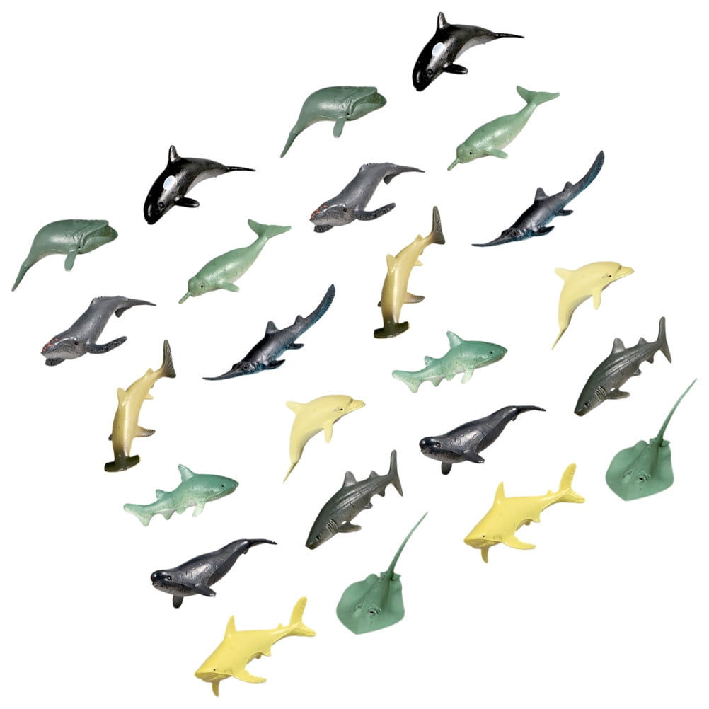 LOLIPPYY 24Pcs High Detail Marine Animals Sculptures Assorted Color PVC ...
