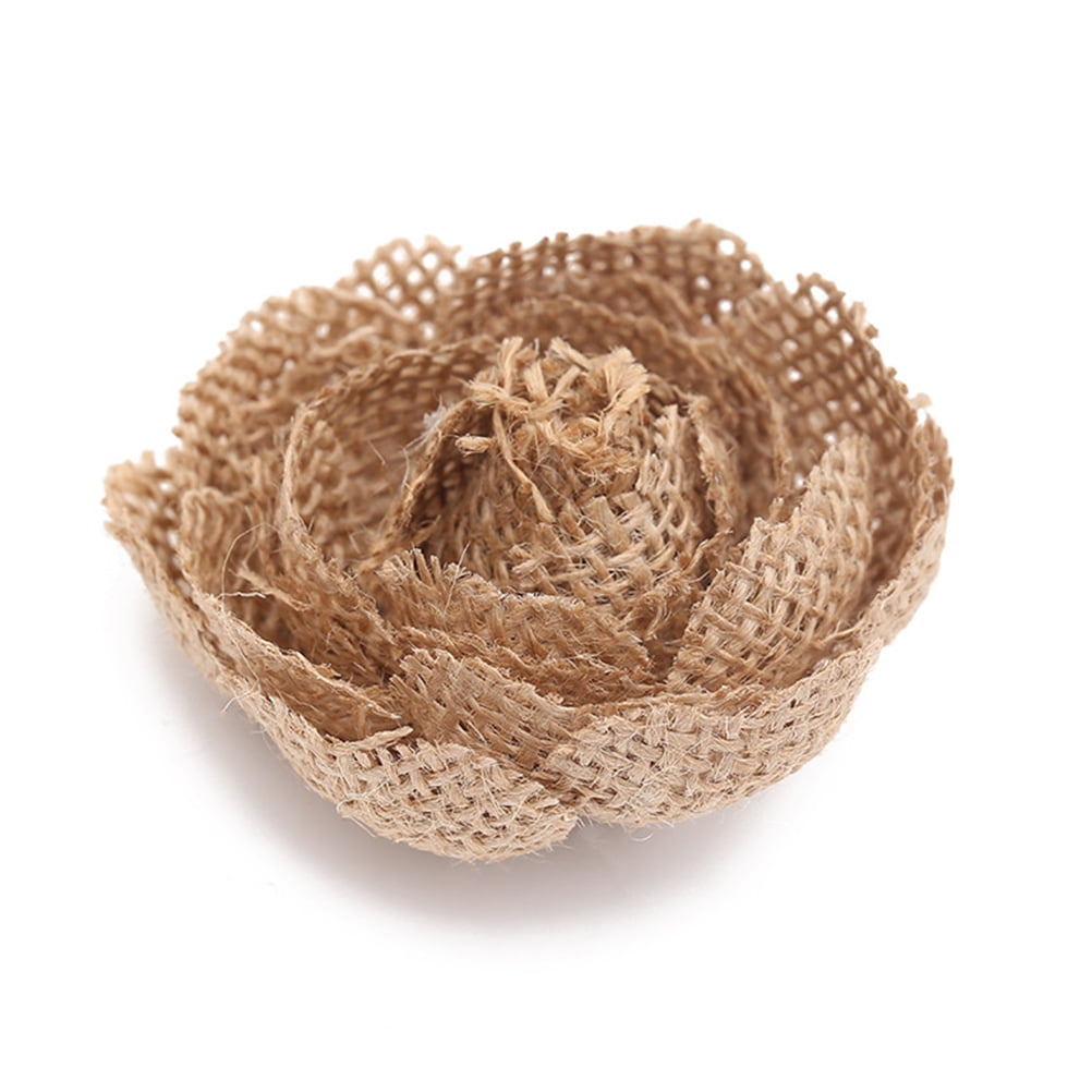 LOLIPPYY 24 Pieces Jute Flowers in Assorted Colors Vintage Handmade ...