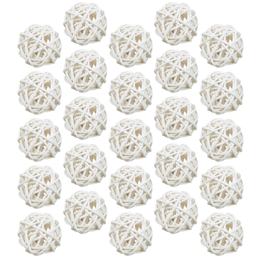 LOLIPPYY 25Pcs Aromatherapy Wicker Rattan Balls White Vase Fillers for ...