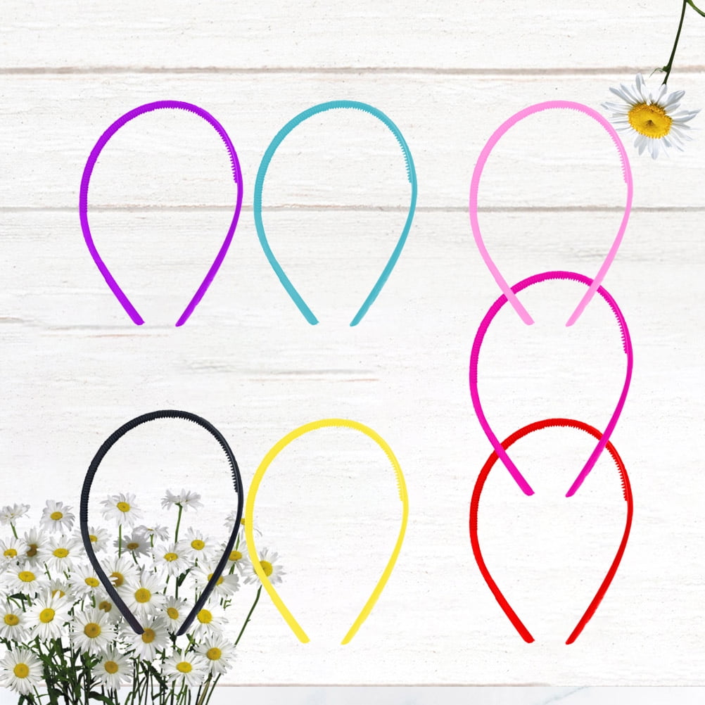 LOLIPPYY 25Pcs Decorative Candy Color Plastic Hair Hoops with Toothed ...