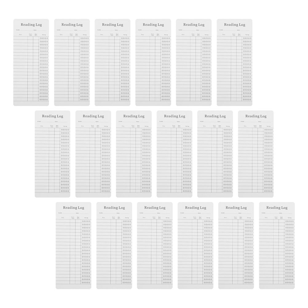 LOLIPPYY 25Pcs White Library Card Bookmarks with Reading Log for ...