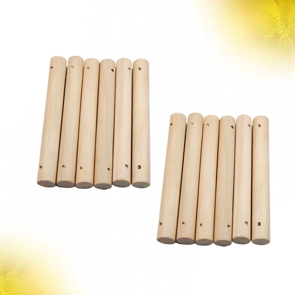 LOLIPPYY 25Set Wood Sticks for Crafts and Kids Activities Beige Round 1 ...