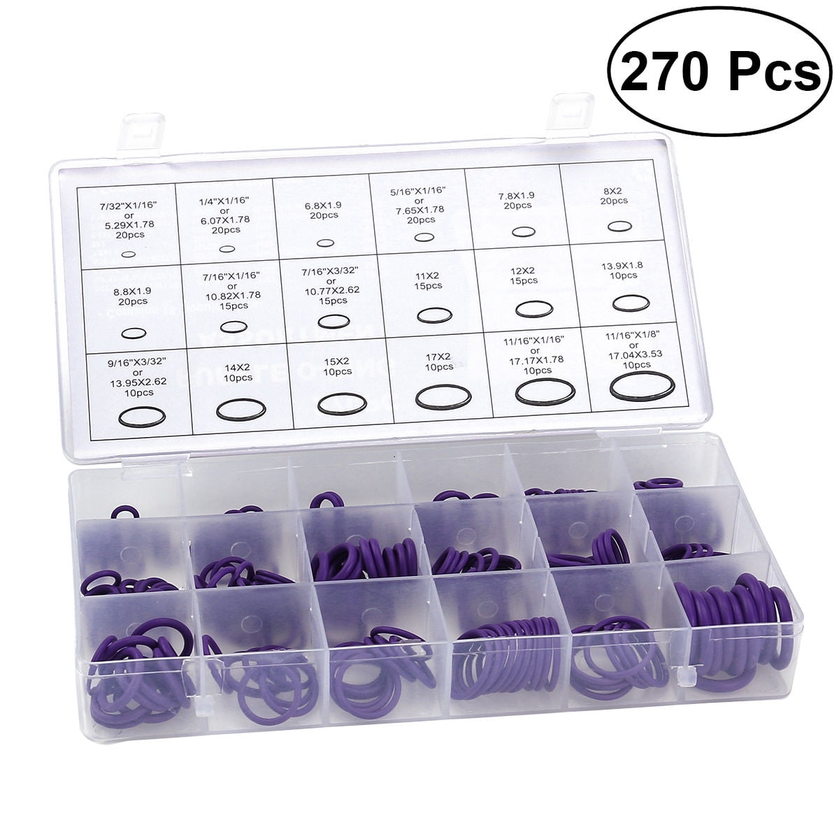 LOLIPPYY 270Pcs Assorted Sealing Gasket Set Purple Hnbr Insulation ...