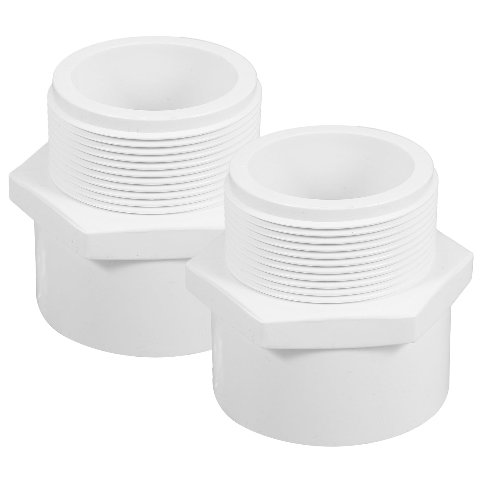 LOLIPPYY PVC Fittings Male Thread Coupling White 2Pack for Plumbers ...