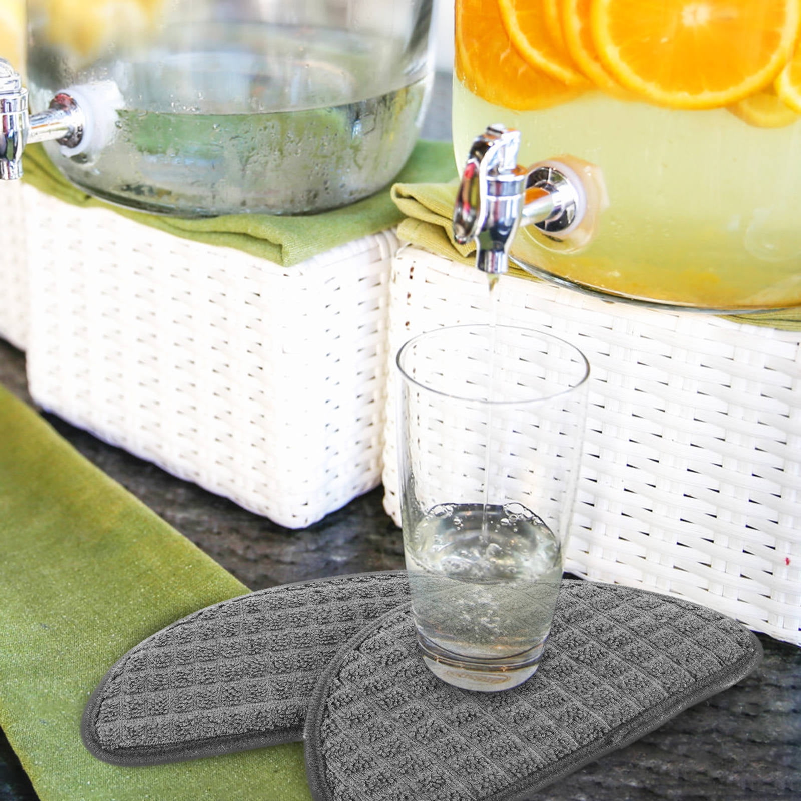 LOLIPPYY 2Pcs Absorbent Pads Fiber Semi-circle Grey for Refrigerator ...