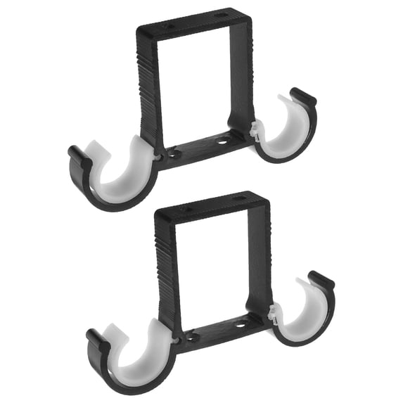 LOLIPPYY 2Pcs Black Aluminum Curtain Rod Ceiling Brackets Dual Rod ...