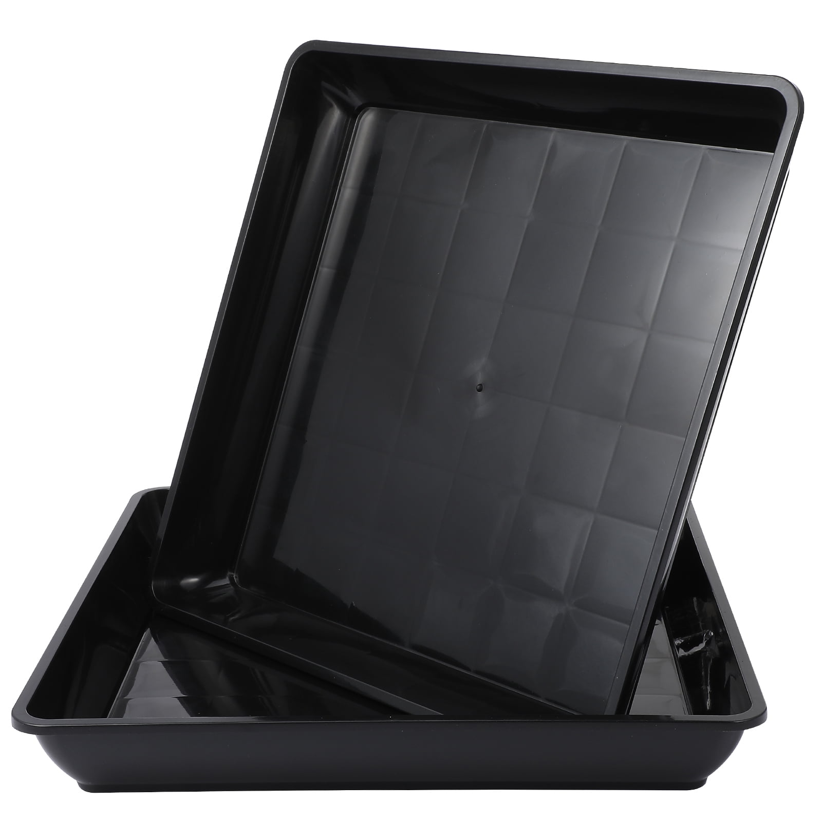 LOLIPPYY 2Pcs Black Planter Saucer Plastic Drip Trays for Outdoor ...
