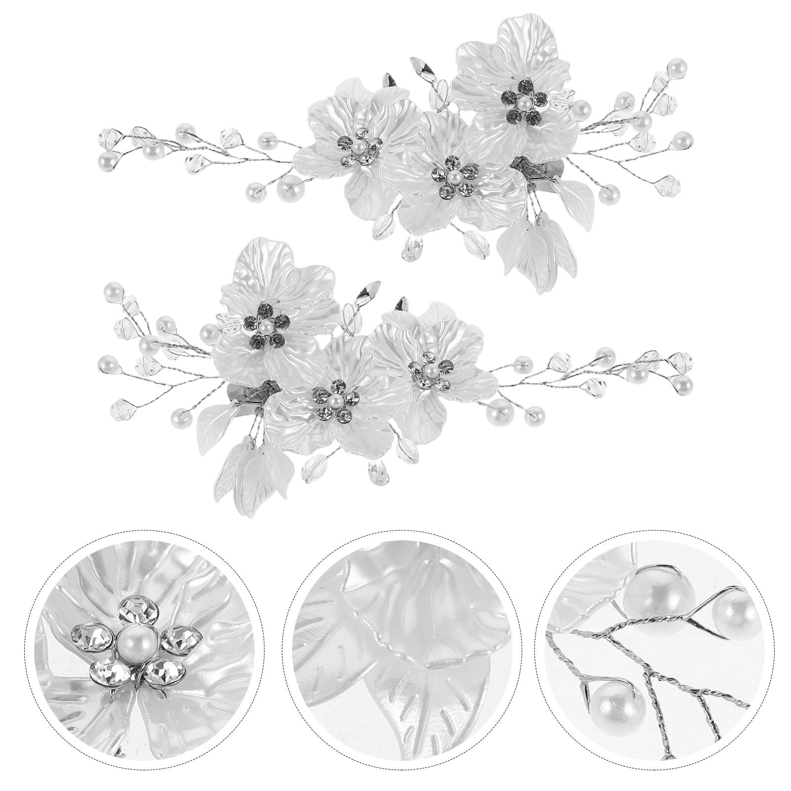 LOLIPPYY 2Pcs Bride Hair Pins with Rhinestone Bridal Hair Jewelry for ...