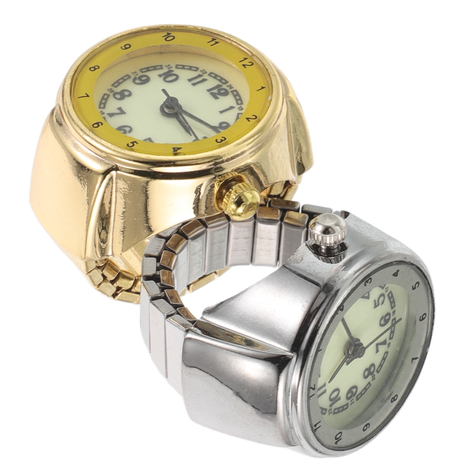 LOLIPPYY 2-Pack Glow Dial Cocktail Finger Watches with Stainless Steel ...