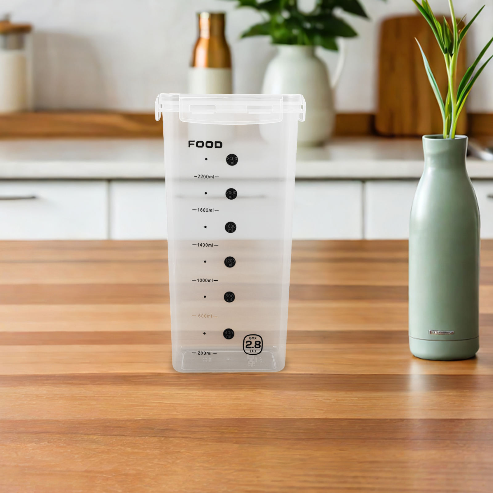 LOLIPPYY 2Pcs Kitchen Storage Canister with Clear Body and Sealed Lid ...