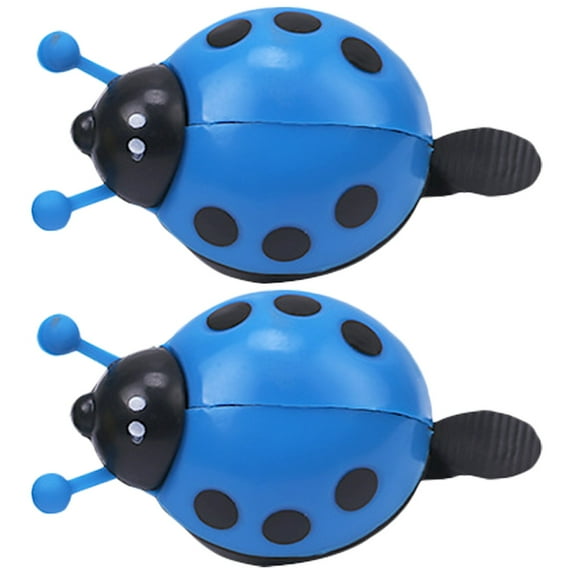 LOLIPPYY 2Pcs Ladybug Ride Bike Bell Blue Compact Bicycle Accessory with Strong Long Ringing ...