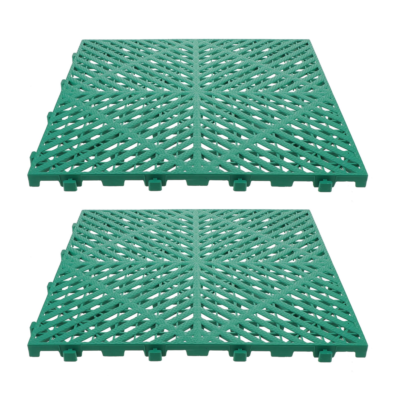 LOLIPPYY 2Pcs Modular Green Garage Drainage Mats with Flexible ...