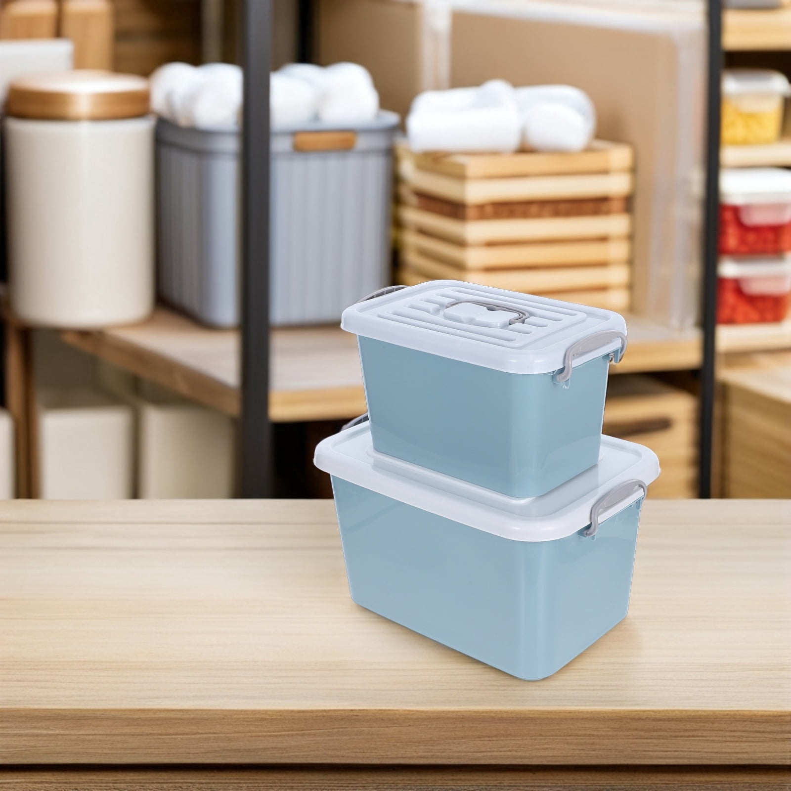 LOLIPPYY 2Pcs Multifunctional Lidded Plastic Storage Containers for Car ...