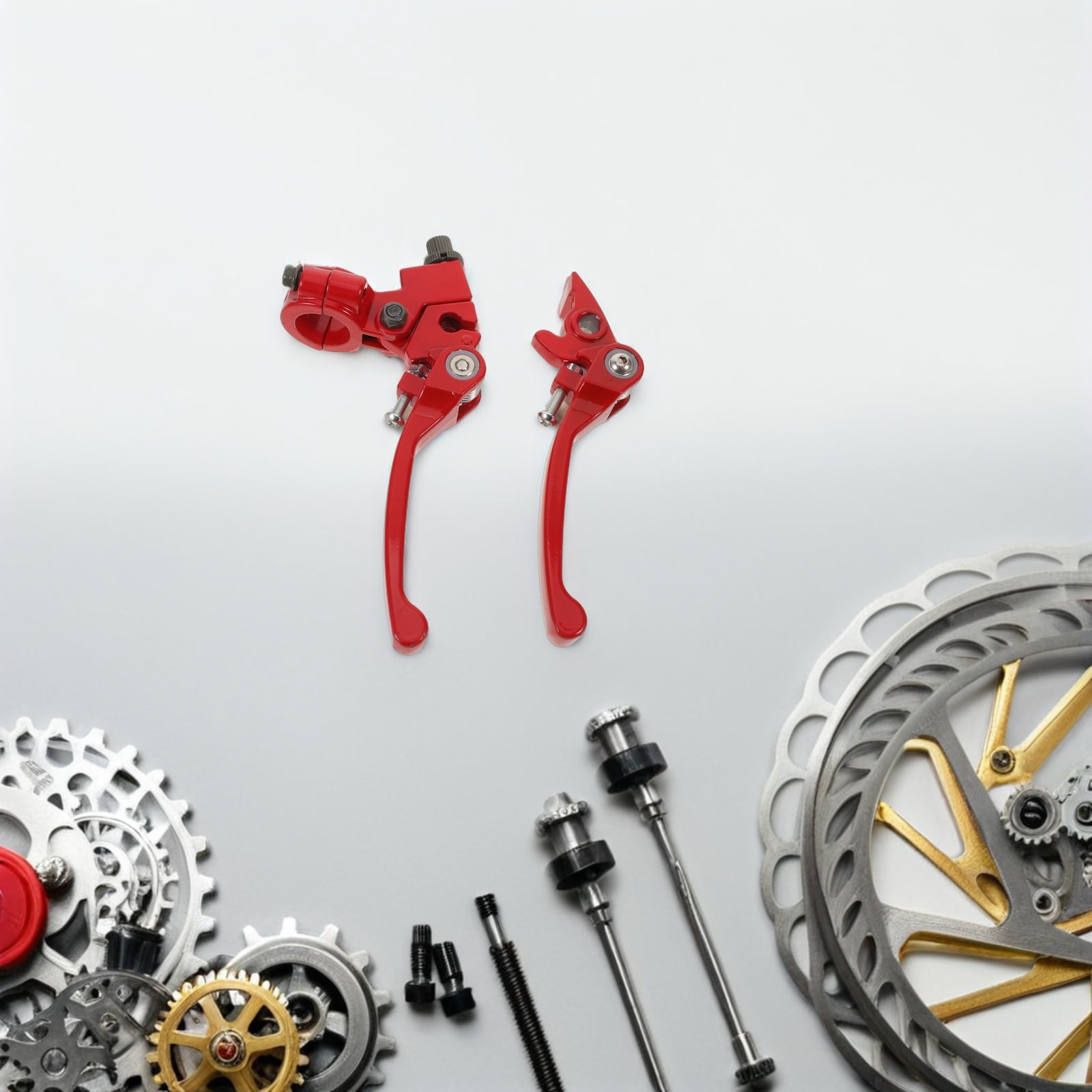 LOLIPPYY 2Pcs Off Road Motorcycle Brake Lever Red with Spring Loaded ...