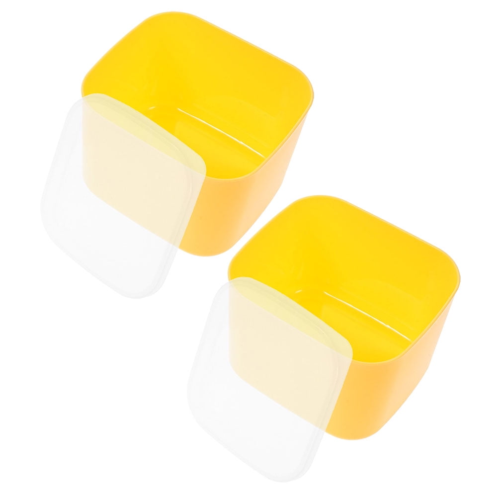 LOLIPPYY Set of 2 Yellow Butter Storage Boxes with Lids, Reusable ...