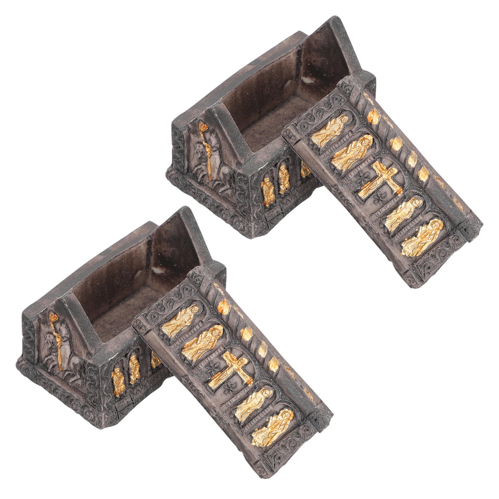 LOLIPPYY 2Pcs Resin Coffin Statue Egyptian Coffin Ornament Fine ...