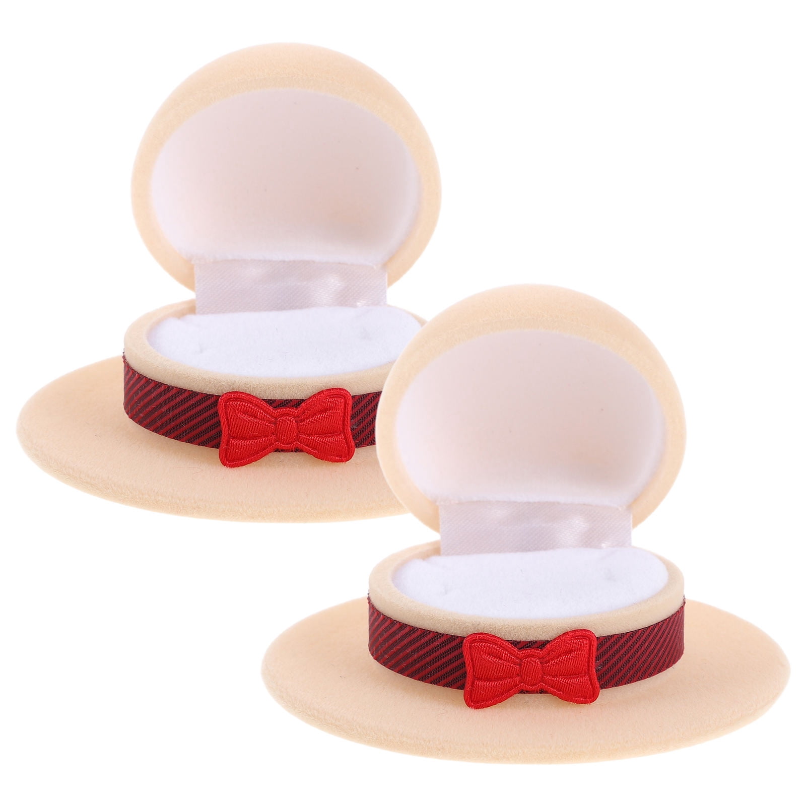 LOLIPPYY 2Pcs Retro Round Hat Box Set with Velvet Interior for Jewelry ...