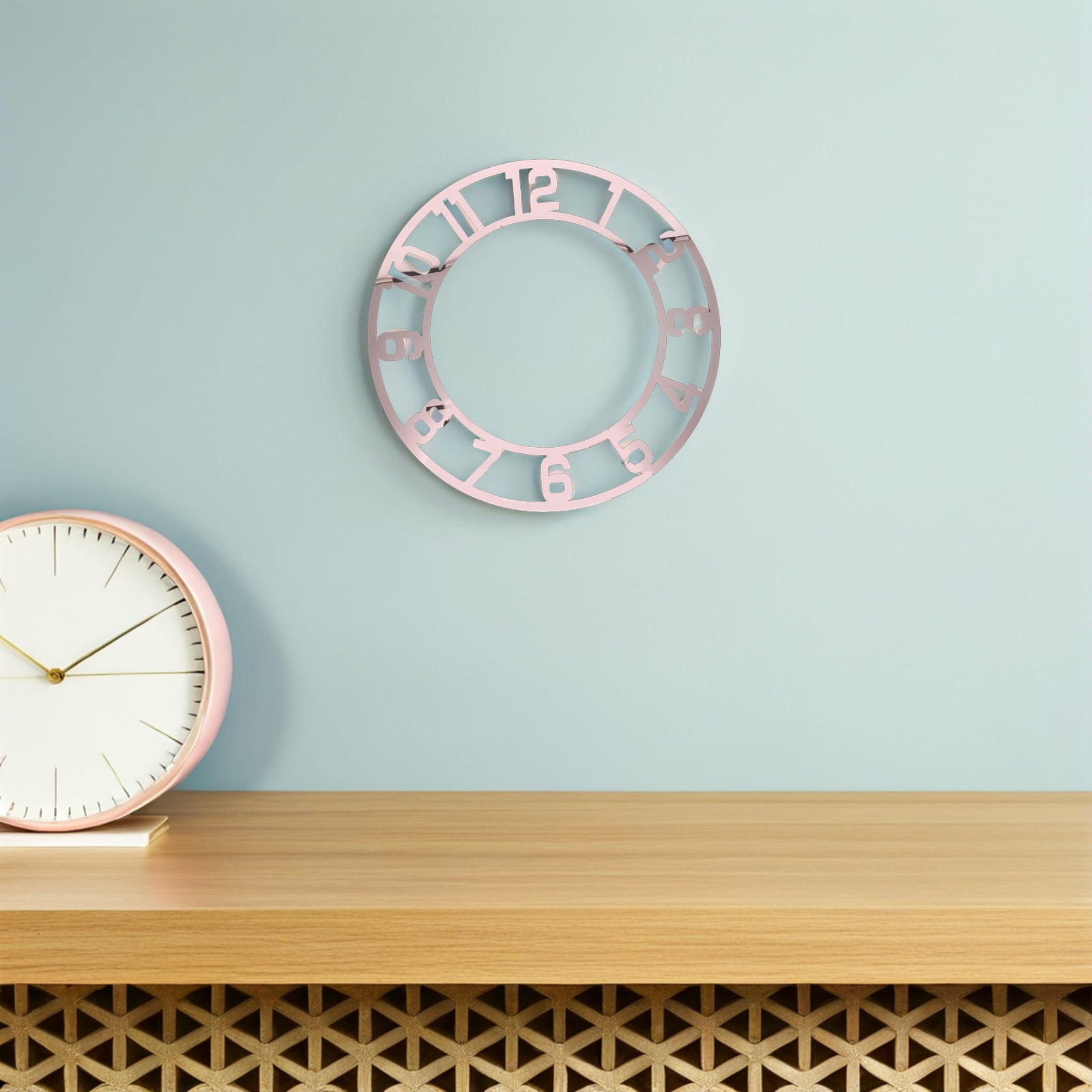 LOLIPPYY 2Pcs Rose Gold Mirror Clock Face Sticker with Self Adhesive ...