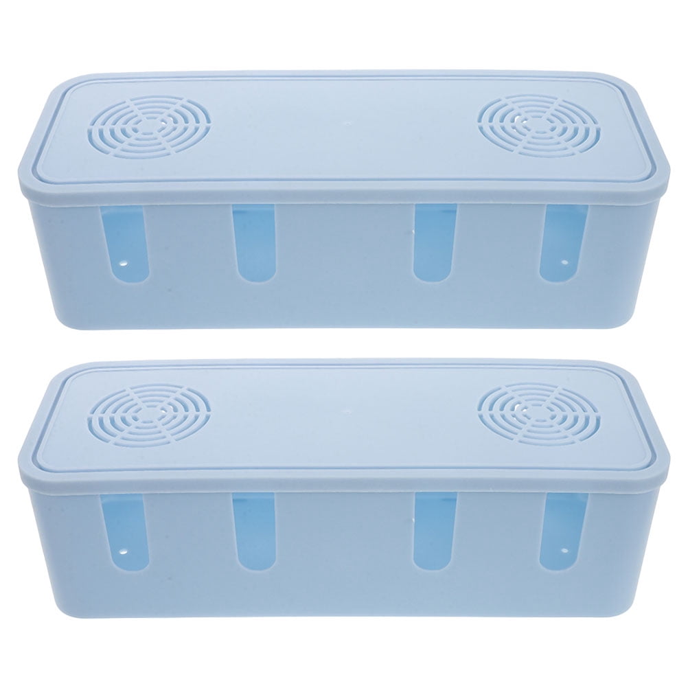 LOLIPPYY 2Pcs Sky Blue Electrical Cord Keeper Box for Desk with High ...